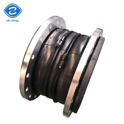 China SS304 Flange Double Sphere Rubber Expansion Joint with DN25-DN2000 Range for Flexible Pipe Connection for sale