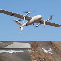 China 2500mm Wingspan Fixed Wing Vertical Takeoff Drone Load 2.2KG Pod Camera 3.5Hours HXAYK-250 for sale
