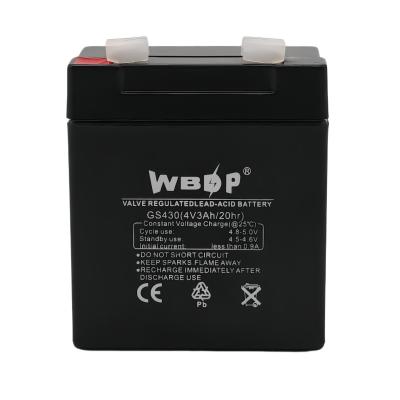 China Low Discharge Rate Rechargeable Storage Batteries Mini 4V 3Ah Lead Acid Battery for sale