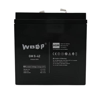China 42Ah 6V AGM Battery Sealed Rechargeable SLA Battery For UPS Units, Security Systems / Electronic Equipment for sale