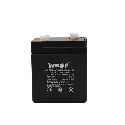 China Maintenance Free 6V 2Ah Lead Acid Battery Compact Sealed VRLA Battery Lightweight For UPS / Solar Power for sale