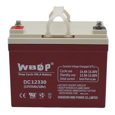 China Customizable Deep Cycle Solar Battery 12V 33Ah Sealed Lead Acid Battery Power System for sale