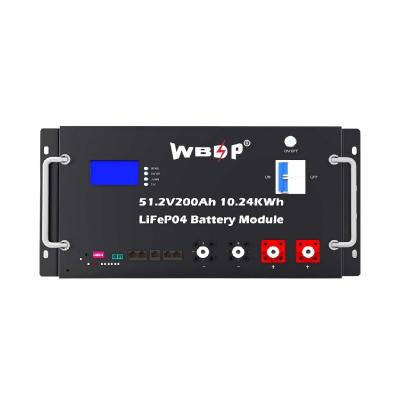China 51.2V 200Ah 10kWh Lithium LiFePo4 Battery Rechargeable Rack Mount Lithium Battery for sale