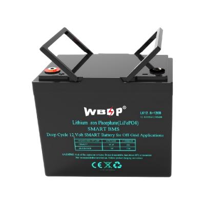 China Maintenance Free Lithium LiFePo4 Battery Black 12.8V 120Ah Lithium Deep Cycle Battery For Telecom Station for sale