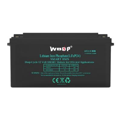 China Deep Cycle 12V 200Ah LiFePO4 Battery High Capacity Off Grid Lithium Battery Customizable for sale