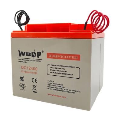 China Non Spillable Lead Acid Maintenance Free Battery 12V 40AH Valve Regulated Gel Battery Wire Lead Terminal for sale