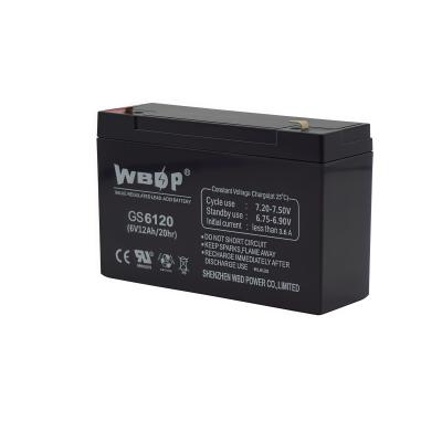 China 12Ah 6V AGM Battery Maintenance Free Lead Acid Solar Battery Non Spillable For UPS / Alarm / Lighting for sale