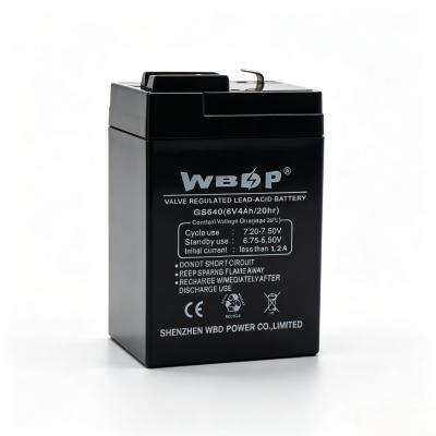 China Multipurpose 6V 4Ah Lead Acid Battery Compact AGM Sealed Battery Low Discharge Rate for sale
