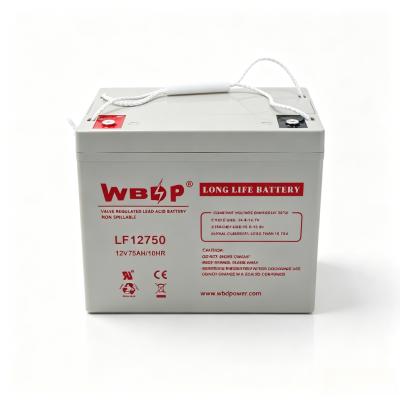China Maintenance Free Long Life UPS Battery 12V 75Ah Rechargeable Lead Acid Batteries For Wind Energy Storage for sale
