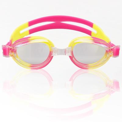 China Contrast Color Waterproof Silicone Swimming Goggles 17×5×7cm with Anti-Fog UV Protection and Electroplating Finish for sale