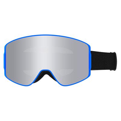 China Magnetic Double-Layer Anti-Fog Ski Goggles with Color Mirror Coating - 200 Piece MOQ, 30 Day Production for sale