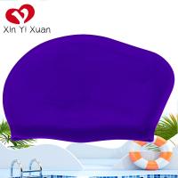 China Adult women's long hair swimming cap with customizable LOGO, high elasticity, ear protection, waterproof - silicone swimming cap manufacturer for wholesale for sale