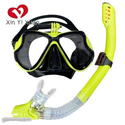 China Professional Snorkeling Set with Tempered Glass Lenses and Float Ball Water Shut-Off System for Clear Underwater Vision for sale