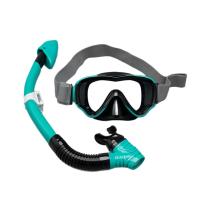 China Kids Snorkel Set with Anti-Fog Tempered Glass Mask and Dry Top Snorkel for Ages 4-16 - Multiple Colors for sale