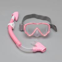 China Kids Snorkel Set with Anti-Fog Tempered Glass Mask and Dry Top Snorkel for Ages 4-16 - Multiple Colors for sale