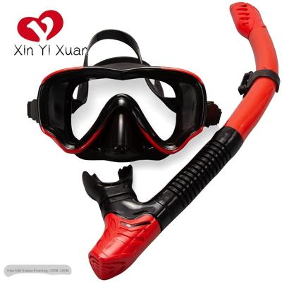 China Deep diving mask dry breathing tube set - Adult style snorkel mask - Cross-border - Factory customized swimming and diving glasses for sale