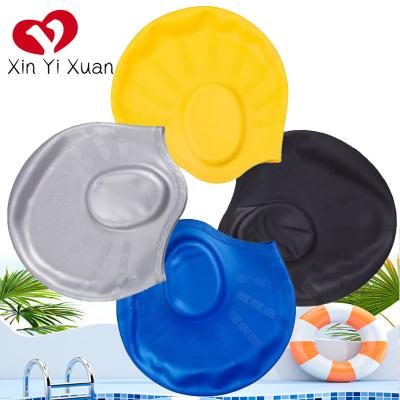 China Women's Silicone Swimming Cap with Moisture-Proof Ear Protection for Long Hair - High Elastic Waterproof Design in Multiple Colors for sale