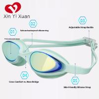 China Adult silicone swimming goggles - suitable for both men and women. Electroplated, high-definition, water-resistant and anti-fog silicone swimming goggles. Factory custom-made with stock available. for sale