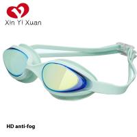 China Adult silicone swimming goggles - suitable for both men and women. Electroplated, high-definition, water-resistant and anti-fog silicone swimming goggles. Factory custom-made with stock available. for sale