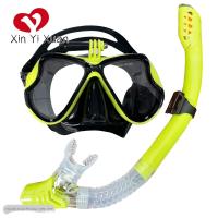 China Full Dry Snorkel Mask with Camera Mount - Silicone Scuba Mask with Tempered Glass Lenses for Adult Men for sale