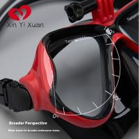 China Full Dry Snorkel Mask with Camera Mount - Silicone Scuba Mask with Tempered Glass Lenses for Adult Men for sale