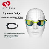 China XF200 Electroplated Anti Fog Swimming Goggles with Polycarbonate Lenses and Adjustable Silicone Frame for Men for sale
