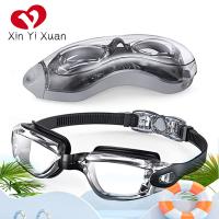 China XF500 High Definition Electroplated Silicone Swimming Goggles for Men with Anti-Fog PC Lens for sale
