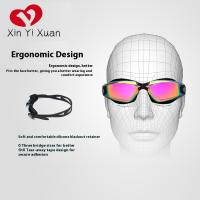 China XF500 High Definition Electroplated Silicone Swimming Goggles for Men with Anti-Fog PC Lens for sale