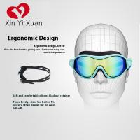 China 2025 Custom Large Frame Swimming Goggles - Glittering Electroplated - Adult Swimming Goggles - Anti-fog Silicone Swimming Goggles for sale