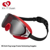 China Cross-border new style large-frame swimming goggles. Adult high-definition anti-fog electroplated swimming glasses. Factory customization. Silicone UV-protective swimming goggles. for sale