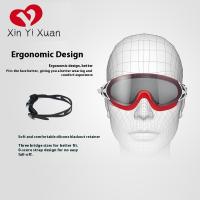 China Cross-border new style large-frame swimming goggles. Adult high-definition anti-fog electroplated swimming glasses. Factory customization. Silicone UV-protective swimming goggles. for sale