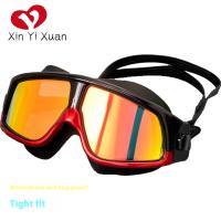 China Clearer Vision Electroplated Swimming Goggles for Adults - HD Large Frame Anti-Fog PC Lens for sale