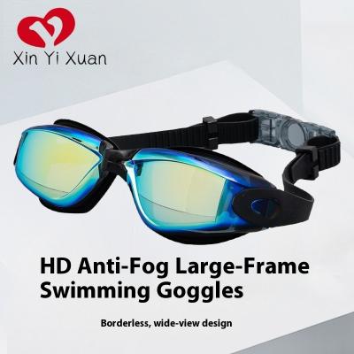 China Adult swimming goggles - Silicone - Waterproof and anti-fog swimming goggles - Customized for men and women from Europe and America - Factory electroplated swimming goggles for sale