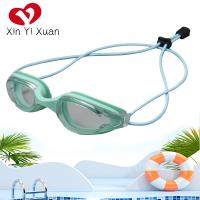 China New style swimming goggles with elastic head straps. Professional adult swimming goggles for training and outdoor use with anti-fog feature. Colorful electroplated swimming goggles. for sale