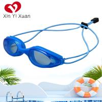 China New style swimming goggles with elastic head straps. Professional adult swimming goggles for training and outdoor use with anti-fog feature. Colorful electroplated swimming goggles. for sale