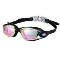 China Underwater Sport Adult Swimming Goggles with Customized Logo Silicone swimming goggles with integrated nose clip and earplugs for sale