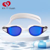 China Adult swimming goggles - High-definition anti-fog and waterproof electroplated - Women's and men's silicone connected swimming goggles - Factory direct supply for wholesale for sale