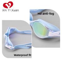 China Adult swimming goggles - High-definition anti-fog and waterproof electroplated - Women's and men's silicone connected swimming goggles - Factory direct supply for wholesale for sale