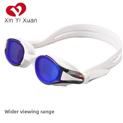 China Adult swimming goggles - High-definition anti-fog and waterproof electroplated - Women's and men's silicone connected swimming goggles - Factory direct supply for wholesale for sale