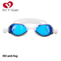 China Factory Wholesale Professional Adult Training Swim Goggles Impact Resistant PC Lens Skin Friendly Silicone Seal & Elastic Silicone Head Strap Waterproof Swimming Goggles for sale