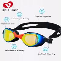 China Factory Wholesale Professional Adult Training Swim Goggles Impact Resistant PC Lens Skin Friendly Silicone Seal & Elastic Silicone Head Strap Waterproof Swimming Goggles for sale