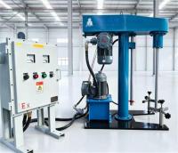 China 2.2KW Hydraulic Lifting Clamp Bucket High Speed Disperser for Lab and Small Batch Production for sale