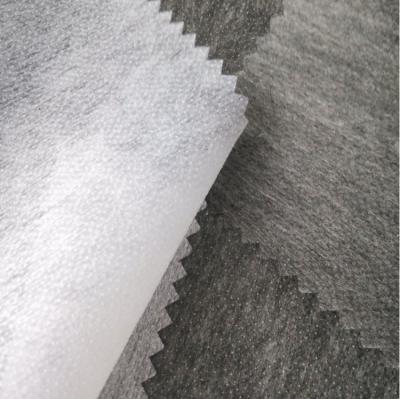 China Adhesive GAOXIN Polyester Stocklot Nonwoven Fusible Interlining for Shirts for sale