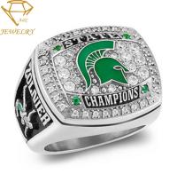 China Customize silver metal football championship ring sports championship rings for teams for sale