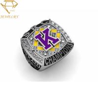China Custom Sports Team Championship Rings Silver Football Champions Ring With Your LOGO&TEXT for sale