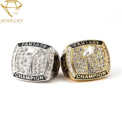 China Embossed Custom Championship Ring Silver Gold Plating With CZ Stones for sale