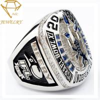 China Onyx Stone Silver Custom Championship Ring Personalized Name Number for sale