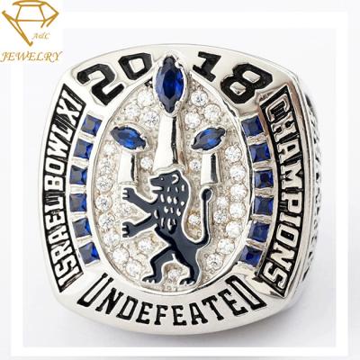 China Onyx Stone Silver Custom Championship Ring Personalized Name Number for sale