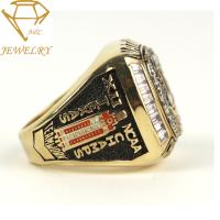 China Embossed Custom Championship Ring Silver Gold Plating With CZ Stones for sale