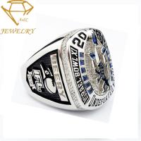 China Custom Sports Team Championship Rings Silver Football Champions Ring With Your LOGO&TEXT for sale